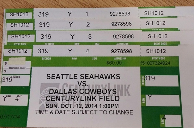 Tax deductible Seahawks tickets against Cowboys available, supports ...