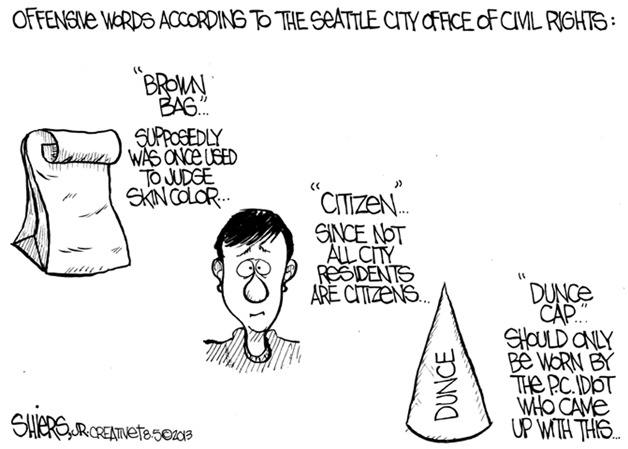Offensive words according to Seattle civil rights office | Cartoon ...