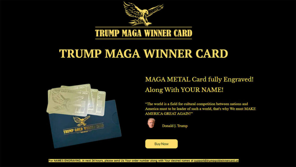Trump MAGA Winner Card Reviews - Real Gold Metal Donald J Trump 2024 ...
