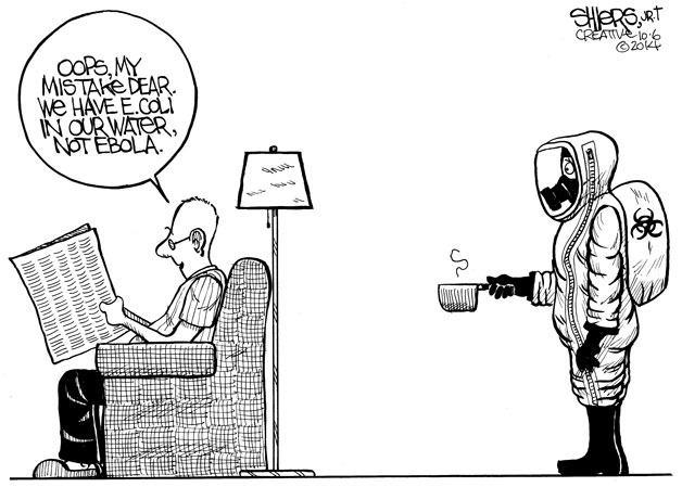 We have E.Coli not Ebola in our water | Cartoon - Bothell-Kenmore Reporter