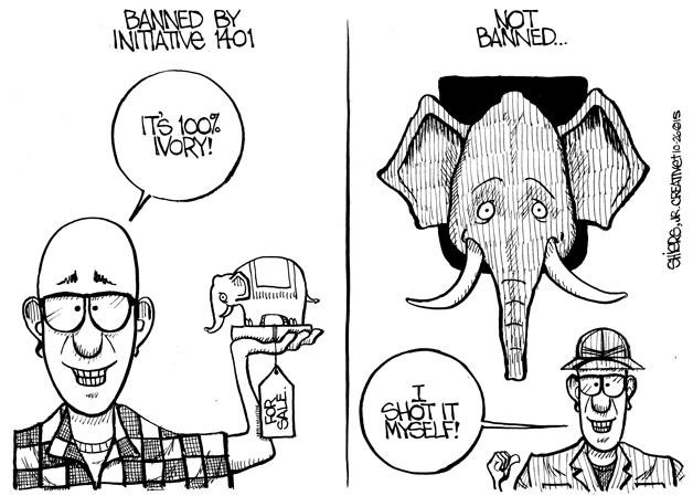 Banned by Initiative 1401 | Cartoon - Bothell-Kenmore Reporter