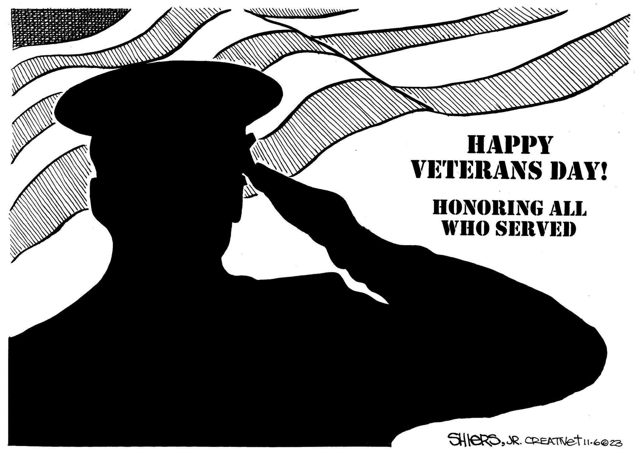Salute to veterans | Cartoon by Frank Shiers | Bothell-Kenmore Reporter